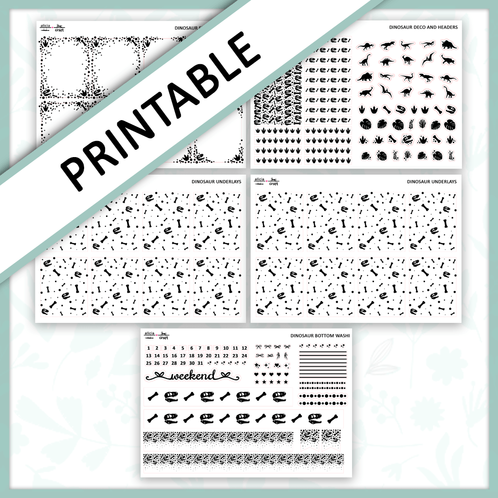 Printable Dinosaur Foil Bundle – Alicia Craft
