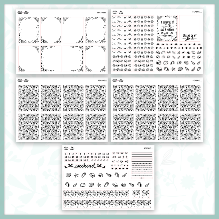 Printable Seashell Foil Bundle – Alicia Craft